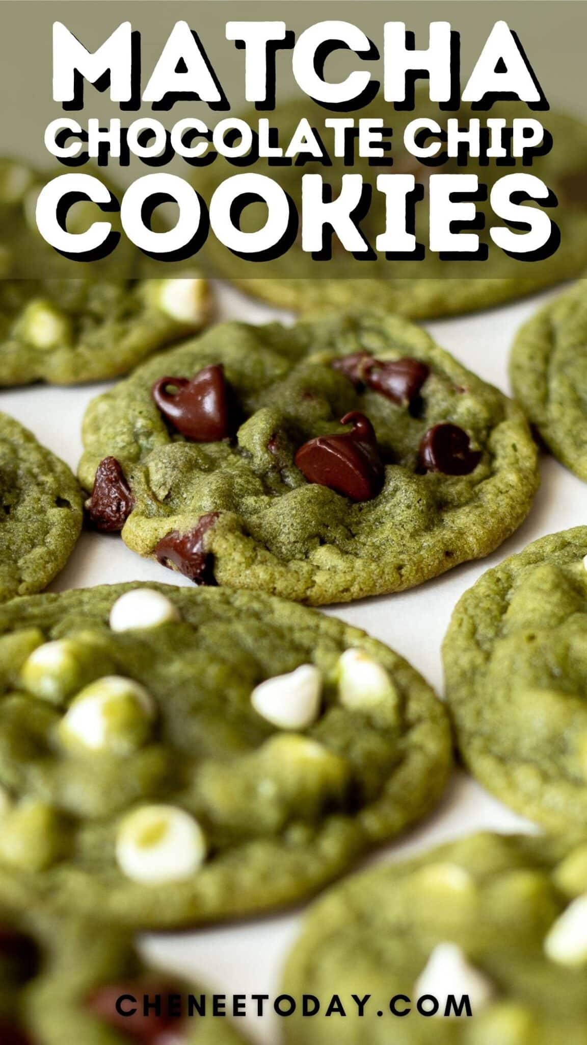 Best Matcha Chocolate Chip Cookies - Chewy Recipe! - Chenée Today