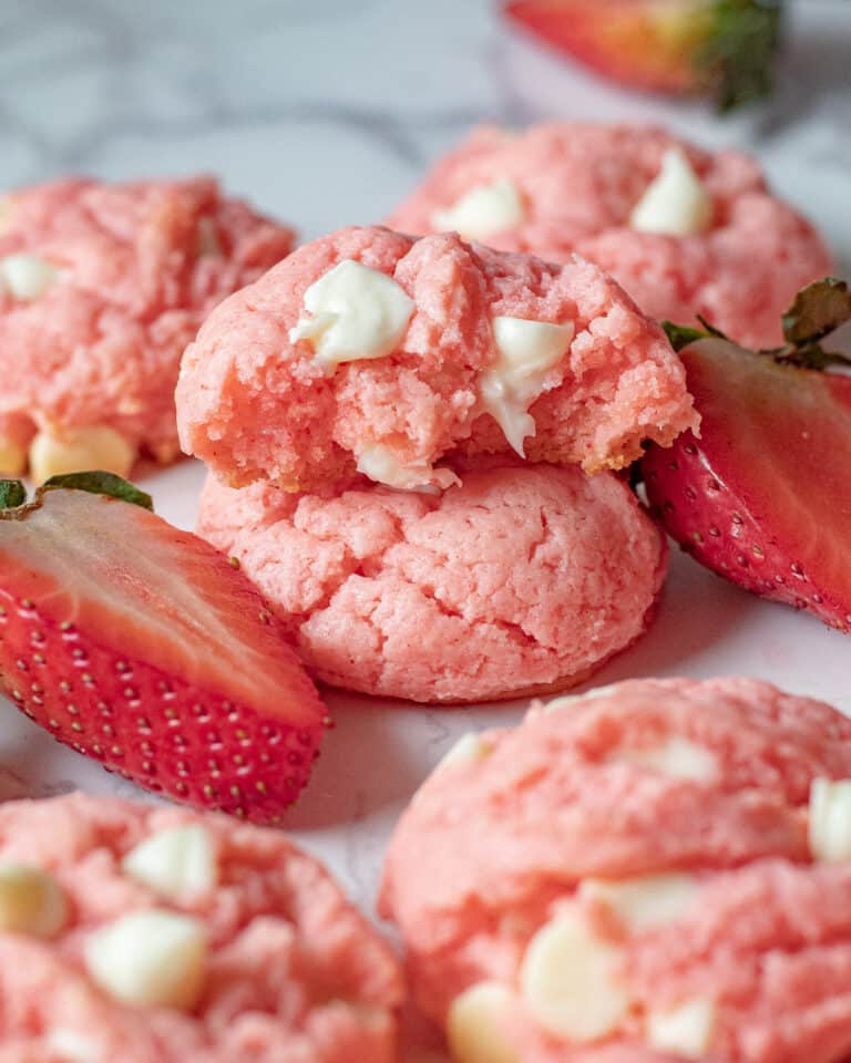 Strawberry Cheesecake Cookies from Cake Mix - Chenée Today